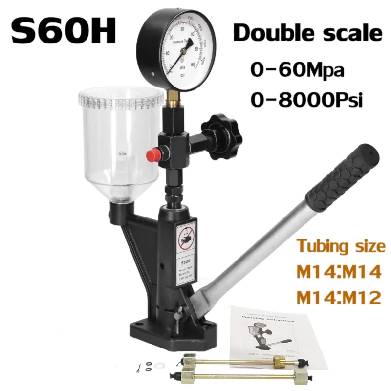 60Mpa Nozzle Pop-Pressure Fuel Injector Calibrator Dual Scale Gauge ...