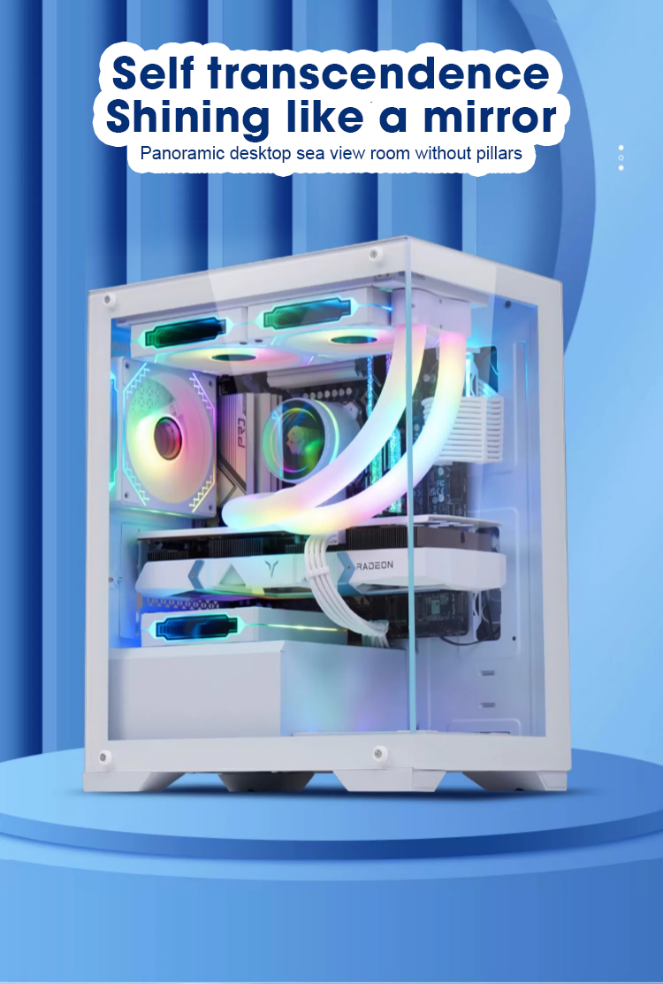 Inplay Seaview Atx PC Case Gaming With Fan White Computer Chassis ...