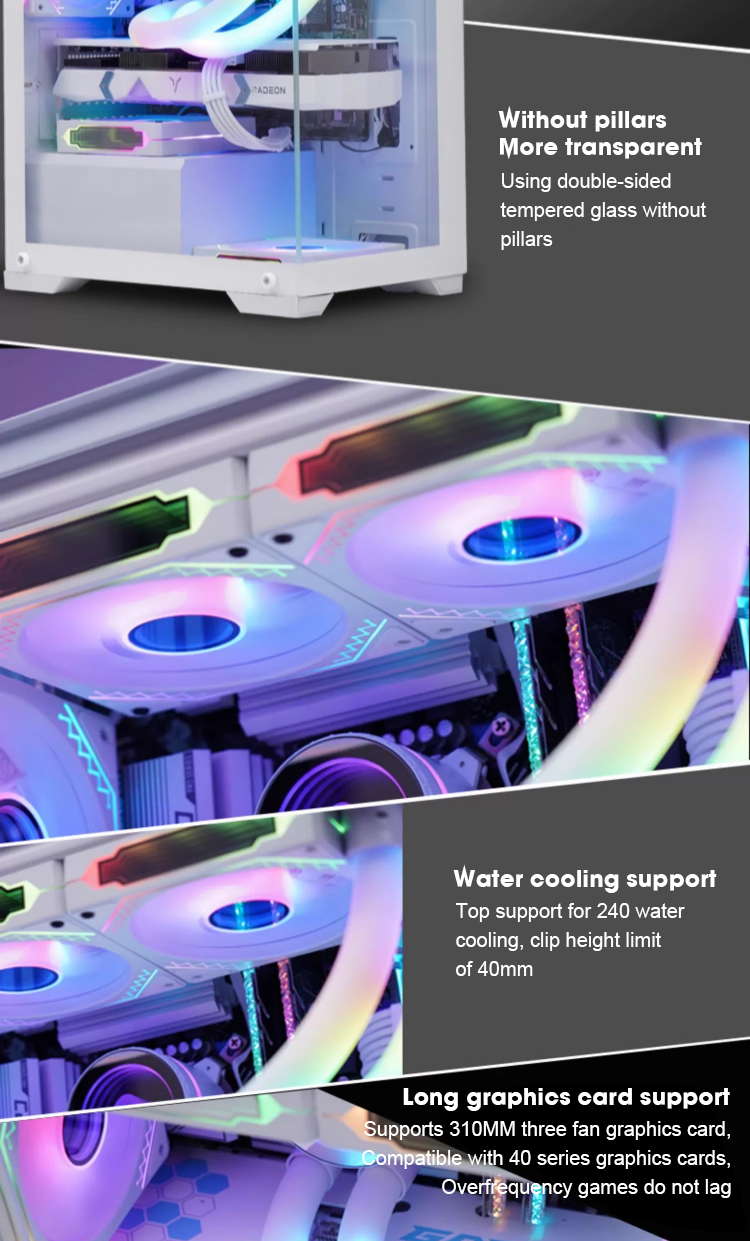 Inplay Seaview Atx PC Case Gaming With Fan White Computer Chassis ...