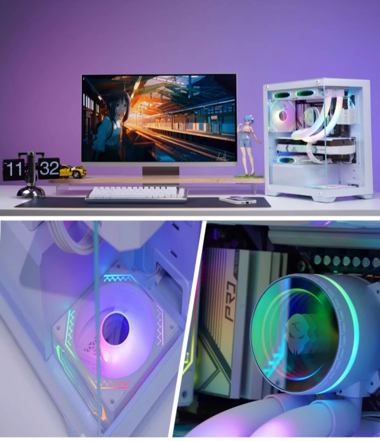 Inplay Seaview Atx PC Case Gaming With Fan White Computer Chassis ...