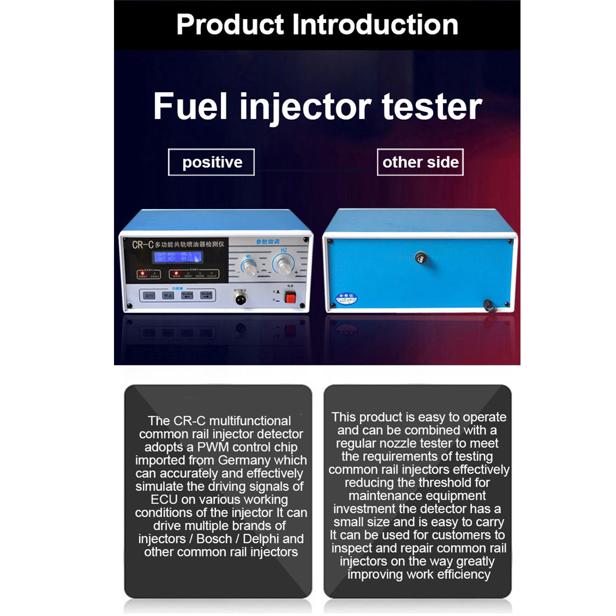 Multifunction Diesel Common Rail Injector Tester + S60H Nozzle ...