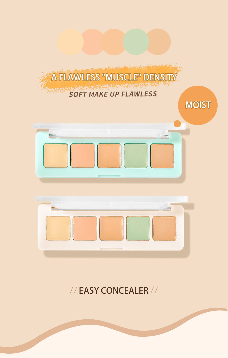 Colorful makeup, five color concealer, acne mask, spot mask, eye bag ...