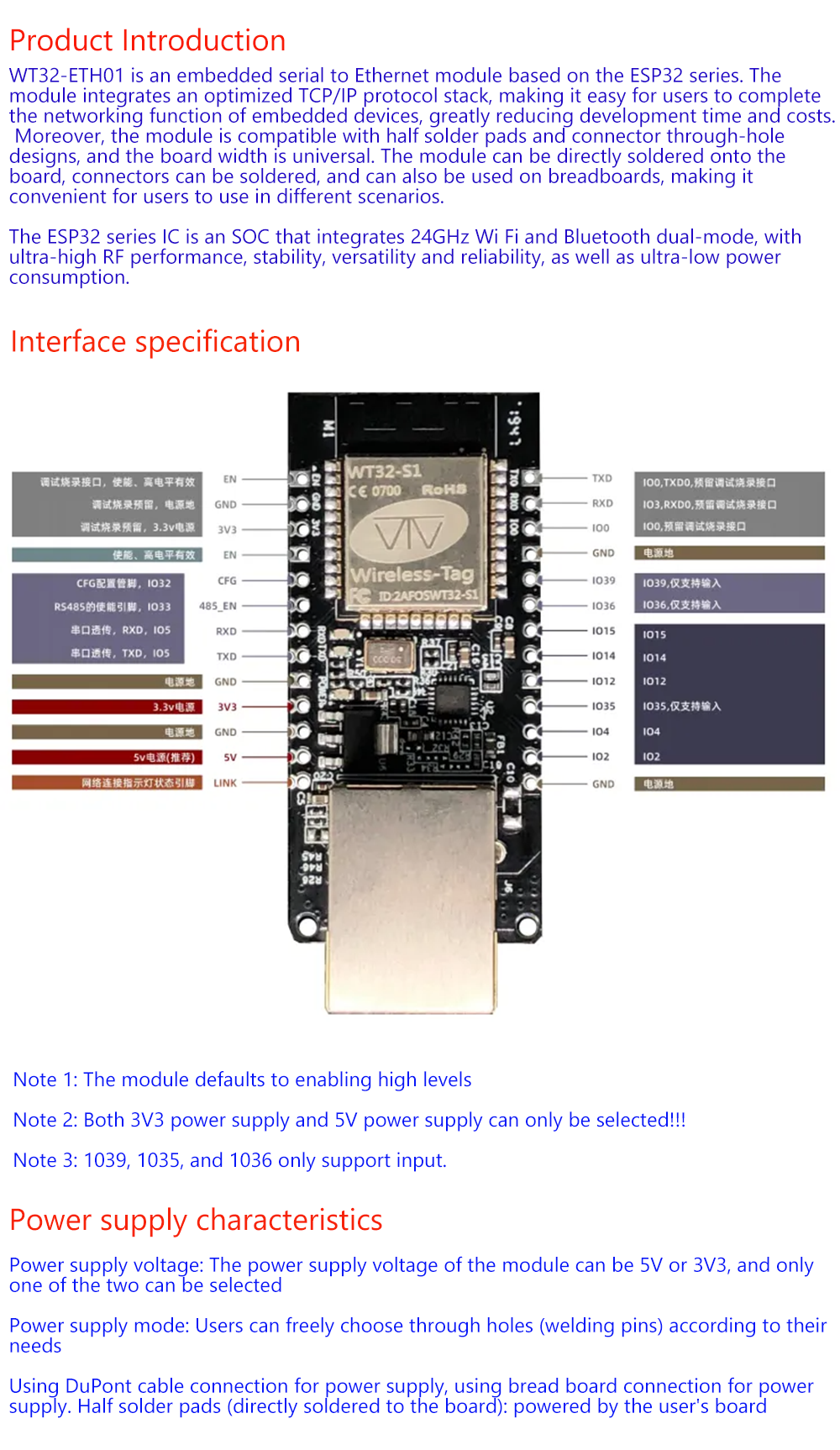 WT32-ETH01 Embedded Serial Port Networking Ethernet Bluetooth ...