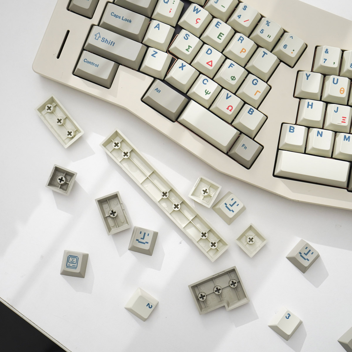 -LW- Greek Retro PBT Keycaps CHERRY Profile Mechanical Keyboard ...