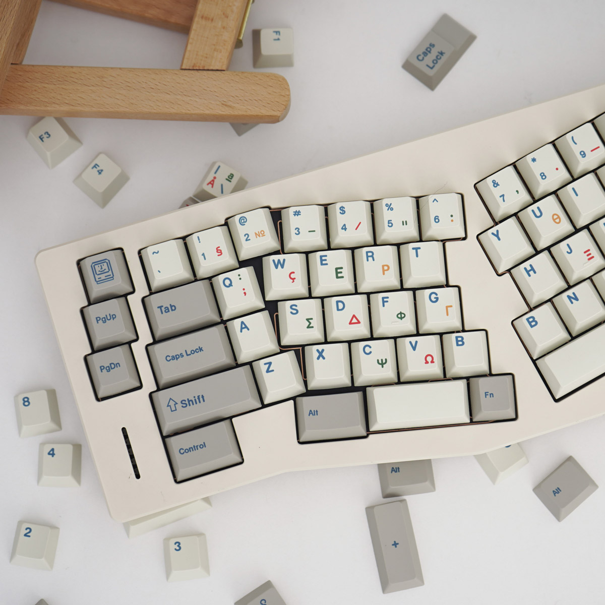 -LW- Greek Retro PBT Keycaps CHERRY Profile Mechanical Keyboard ...