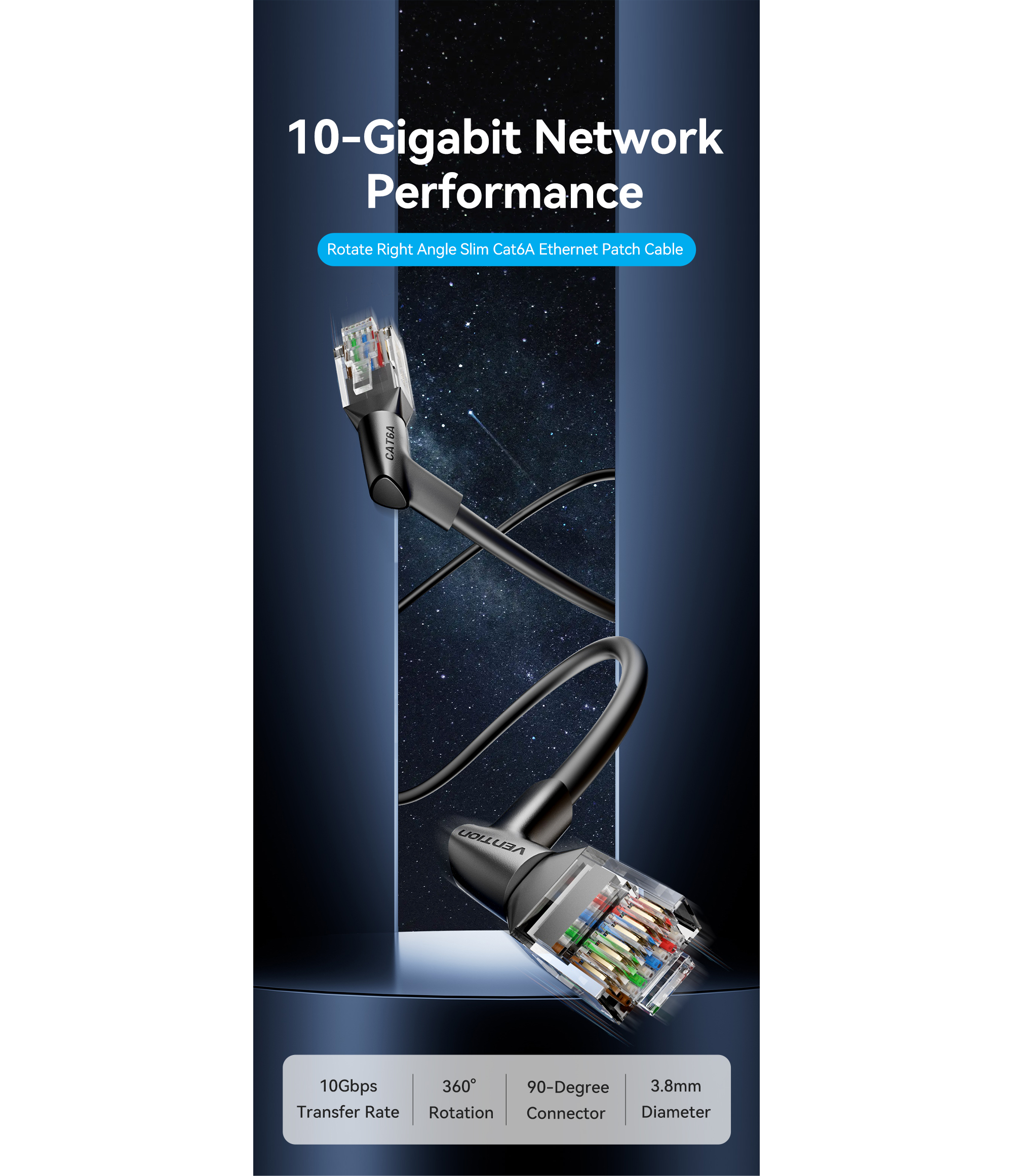 Vention IBS Series Super Category 6A Unshielded Network Patch Cable ...