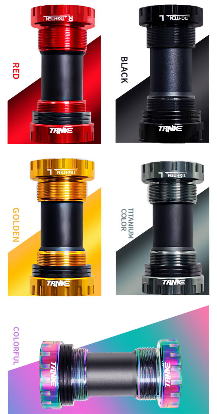 TANKE BB Bike Bottom Bracket Aluminum Alloy 68/73mm MTB Sealed Bearing ...