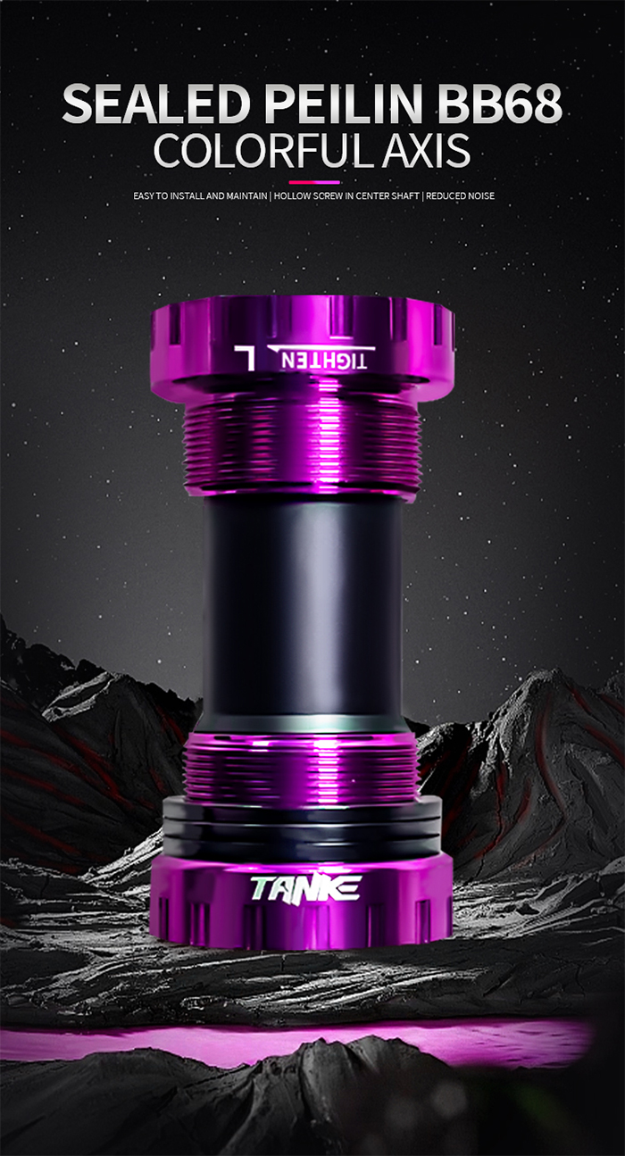 TANKE BB Bike Bottom Bracket Aluminum Alloy 68/73mm MTB Sealed Bearing ...