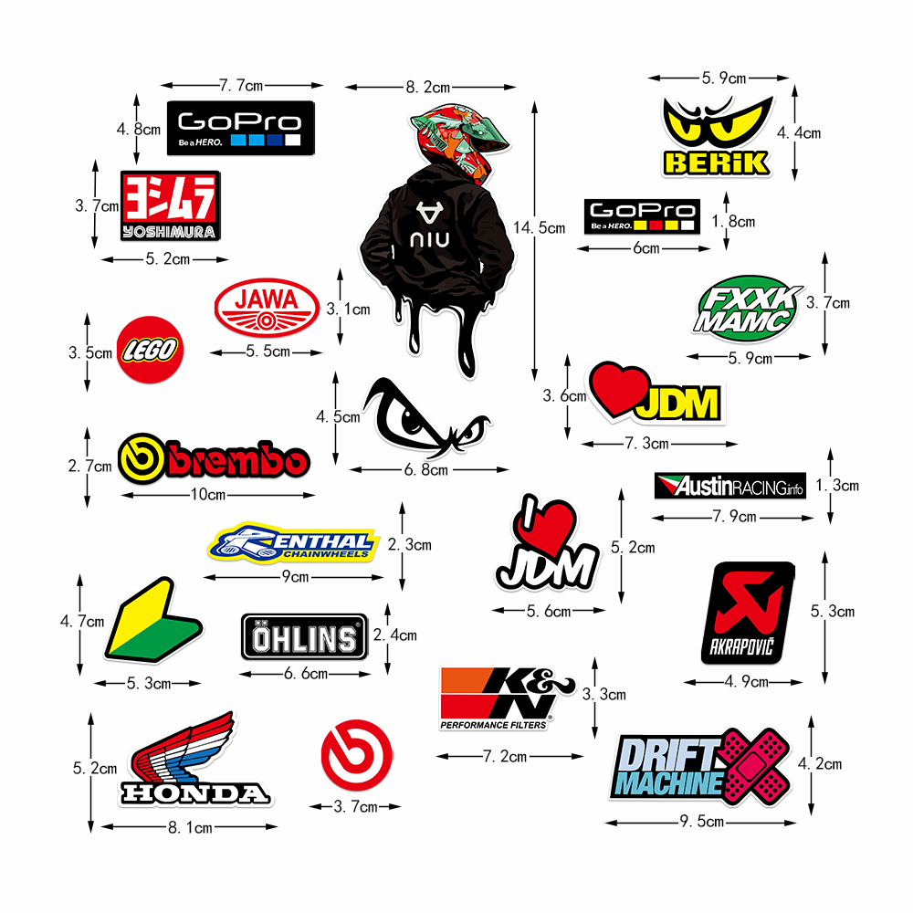 1 SET Universal Sponsors Logo Motorcycle Sticker Decor Motor Bike ...