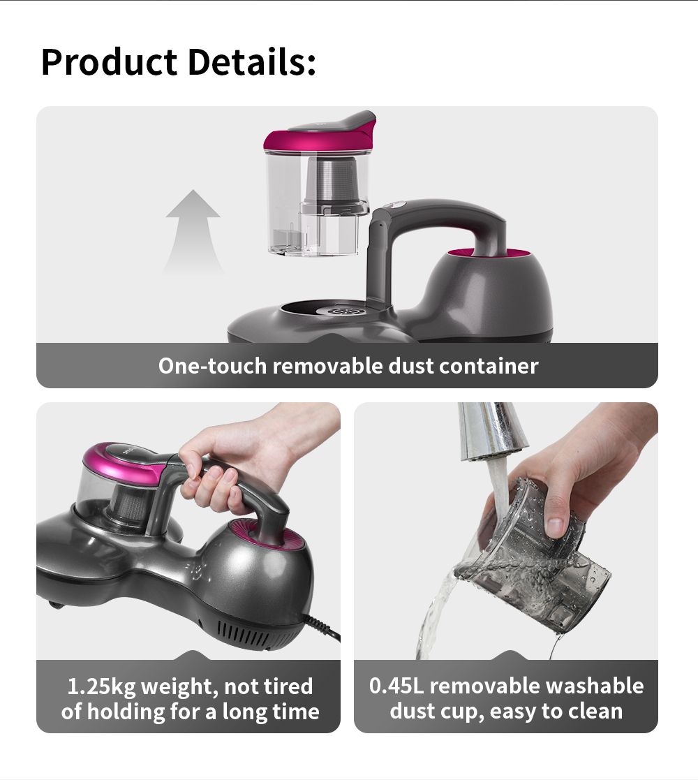 Simplus Dust Mite Vacuum Cleaner 14KPa Handheld Upgraded Effectively ...