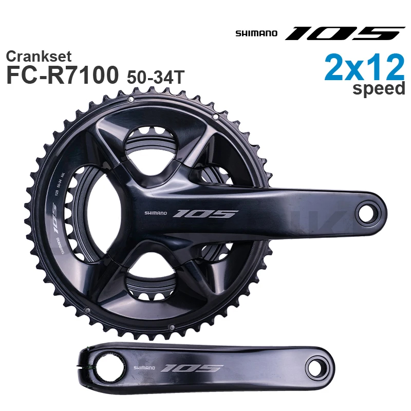 SHIMANO 105 Di2 HOLLOWTECH II Crankset FC-R7100 2x12-speed Original ...