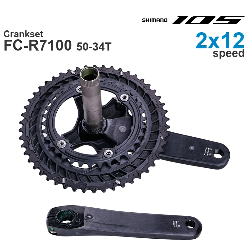 SHIMANO 105 Di2 HOLLOWTECH II Crankset FC-R7100 2x12-speed Original ...