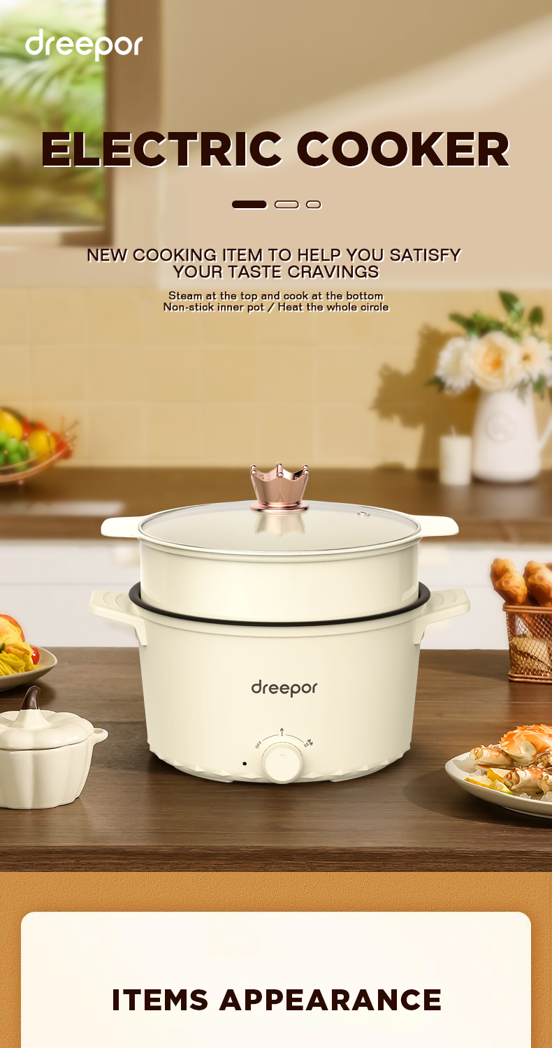 Dreepor Multi Electric Cooker Rice Cooker Hot pot Cooker Non Stick Pan ...