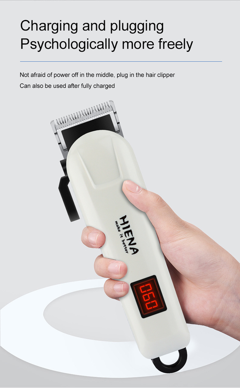 HIENA Men's hair clipper T-shaped blade trimmer set, men's professional ...