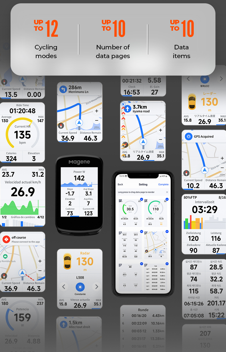 Magene C606 GPS Bike Computer Touchscreen Navigation Visualized ...