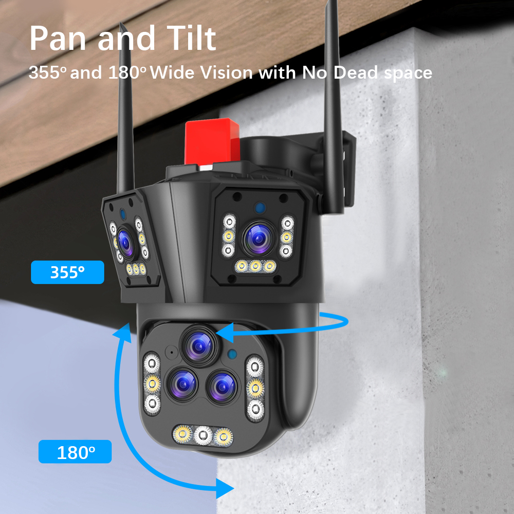 LLSEE five lens CCTV wireless outdoor waterproof 20MP 10K cctv wifi camera monitoring 360 20X ...