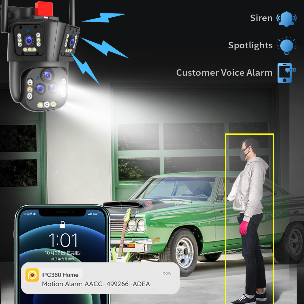 LLSEE five lens CCTV wireless outdoor waterproof 20MP 10K cctv wifi camera monitoring 360 20X ...