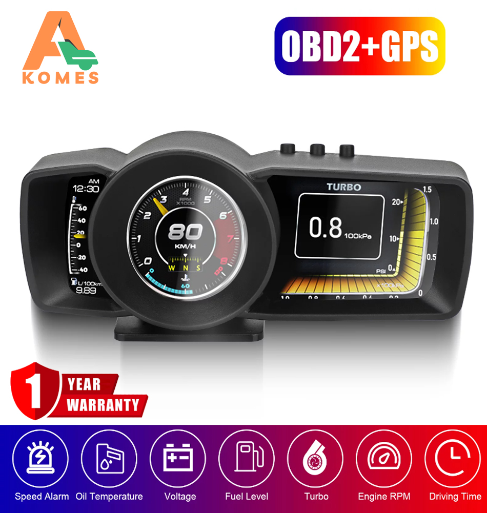 3 LCD Screen OBD2+GPS Car Speedometer, Gauge For Speed/RPM/Voltage ...
