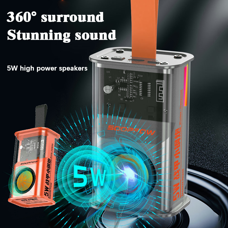 K08 Portable Bluetooth Speaker New Transparent Mech Audio TWS Two ...