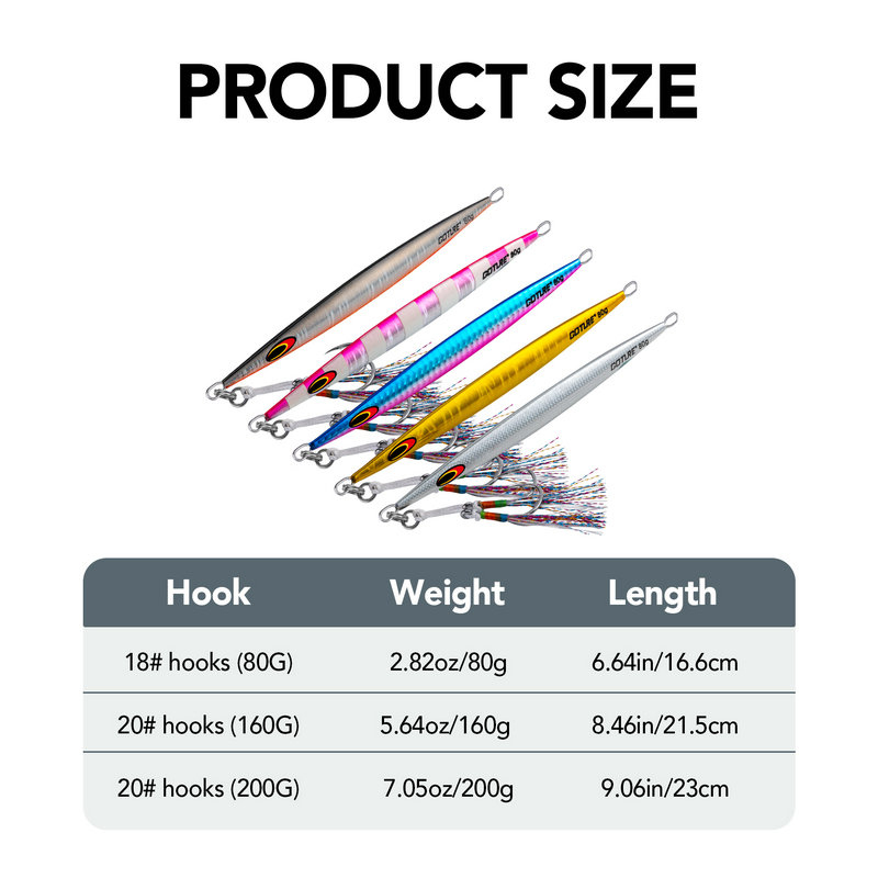 Goture Fast Jig Fishing Lure Vertical Metal Spoon Lead Jigging Lure ...
