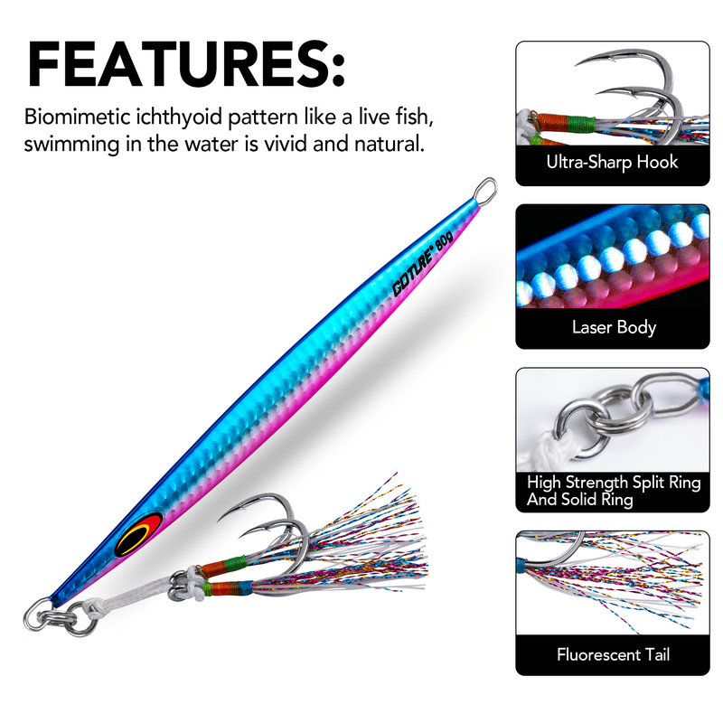 Goture Fast Jig Fishing Lure Vertical Metal Spoon Lead Jigging Lure ...