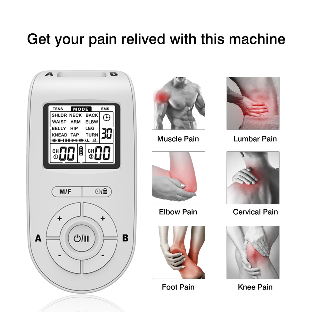 Tens EMS Machine Electronic Pulse Massager, 24 Modes 40 Levels Massager Electrical Nerve Muscle ...