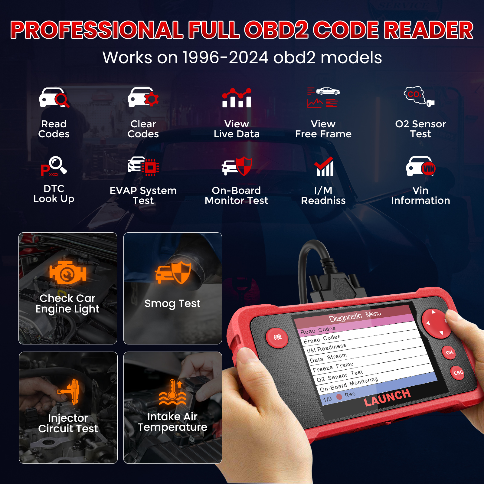 【COD】LAUNCH X431 CRP123 V2.0 Automotive OBD2 EOBD Scanner ABS Airbag ...