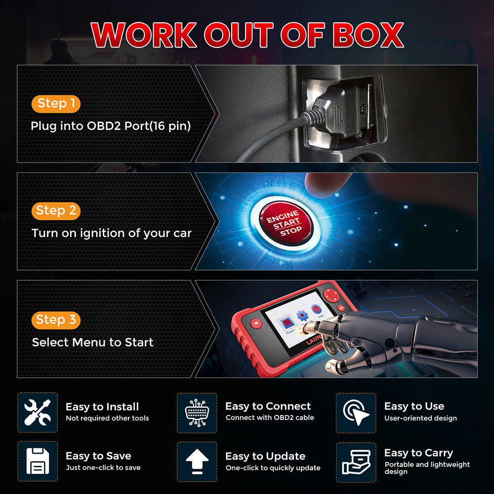 【COD】LAUNCH X431 CRP123 V2.0 Automotive OBD2 EOBD Scanner ABS Airbag ...