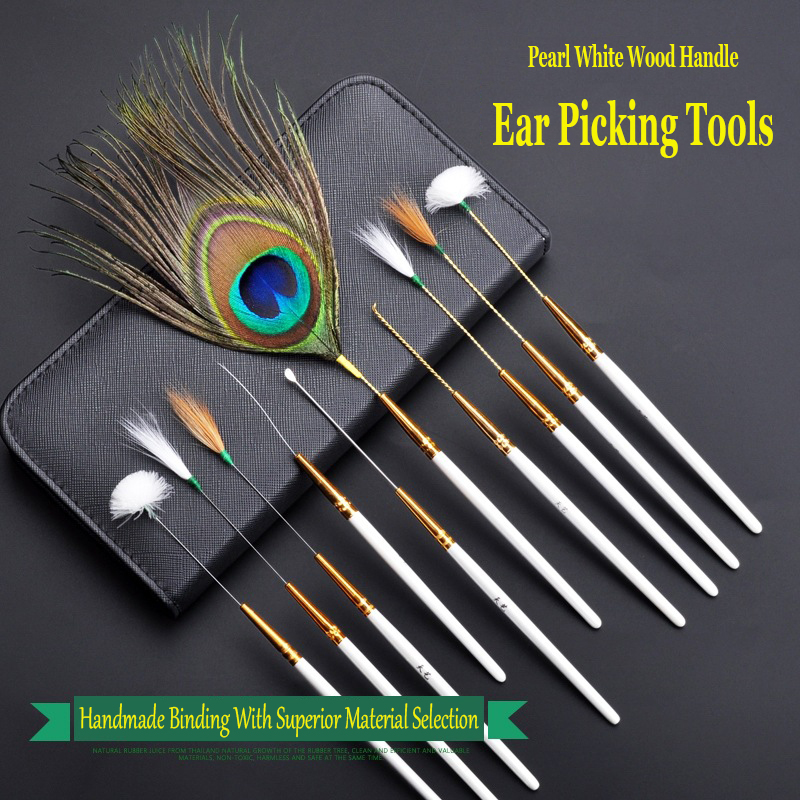 10 in 1 Ear Picking Tool Set With Goose Feather Chicken Feather Crane ...