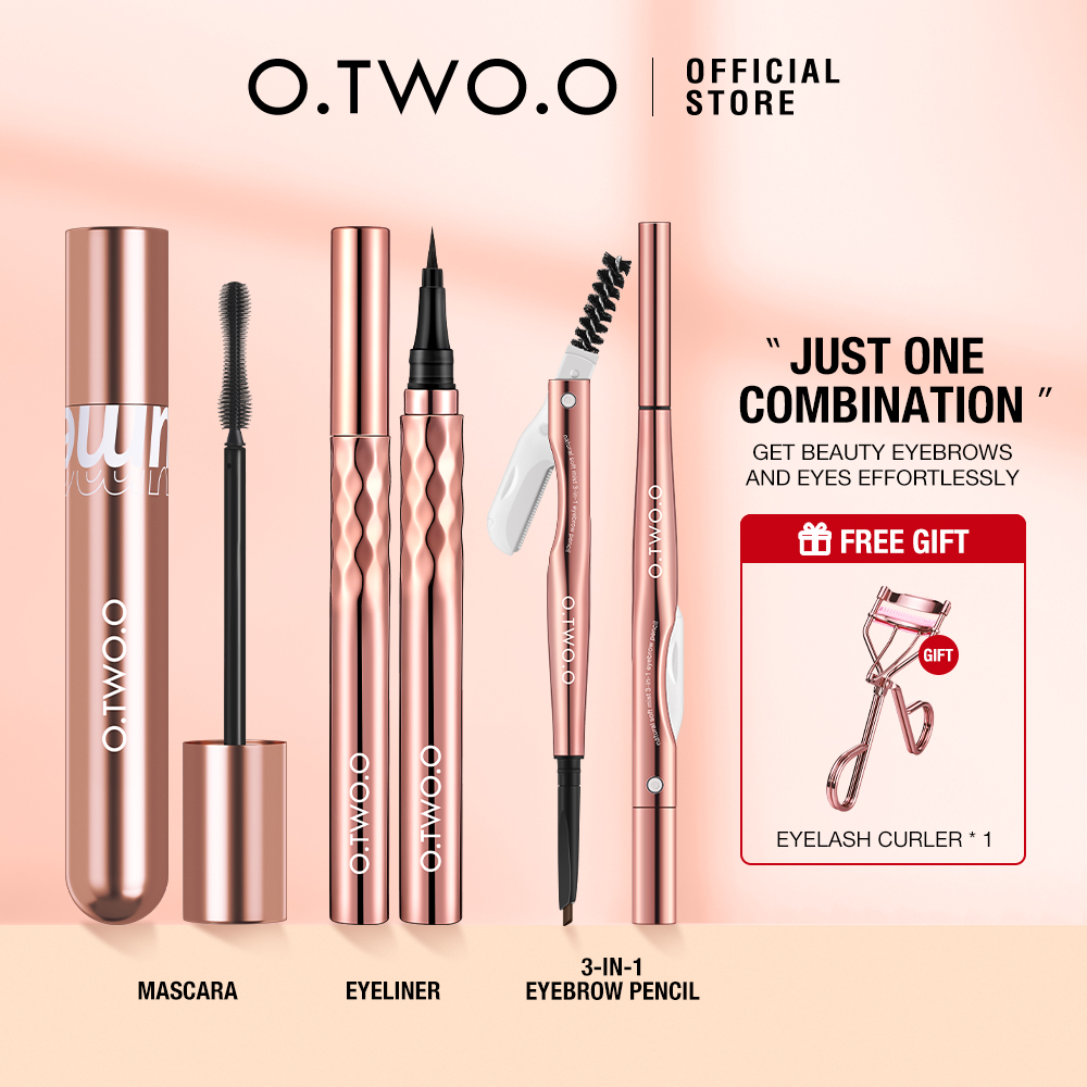 O.TWO.O Eye Makeup Set Mascara+Eyeliner+ Eyebrow+ Eyelash Curler ...