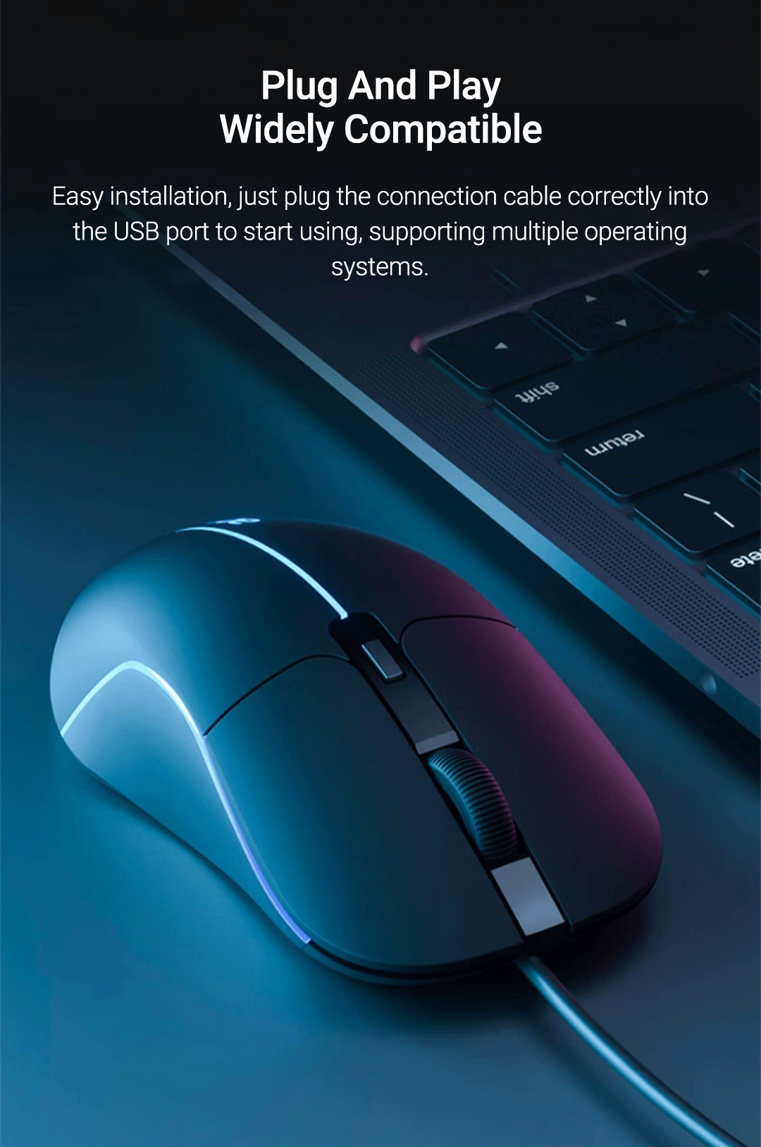 Youpin Acer USB Wired Mouse M115 Colorful Light Effect 800/1600/2400 ...