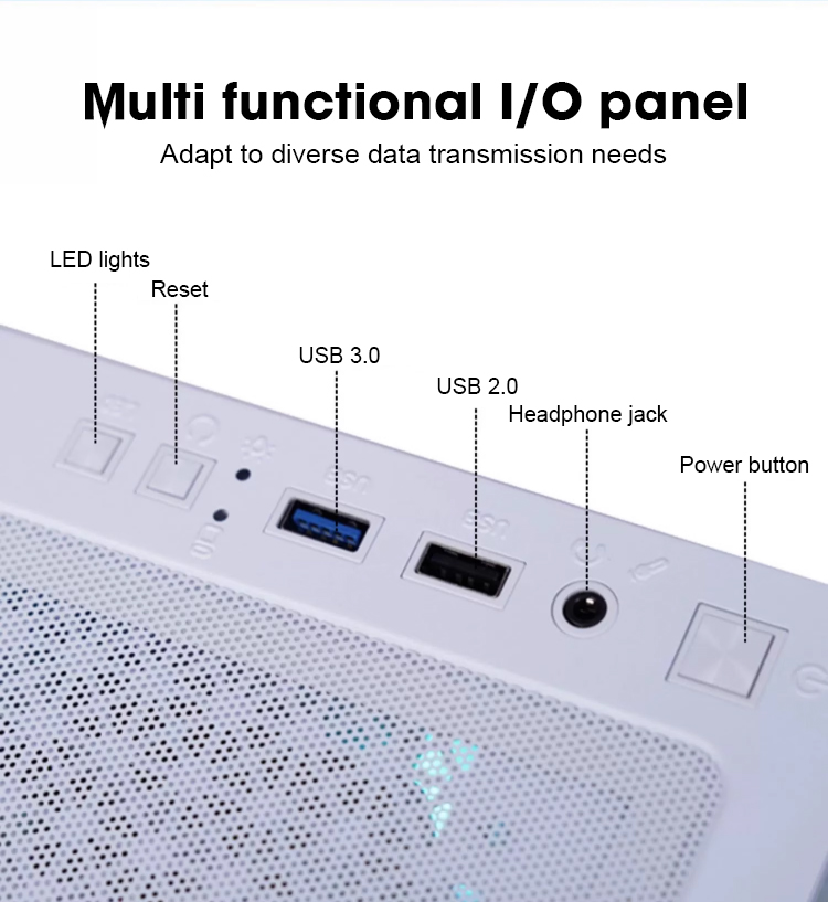 INPLAY Pc Case Gaming Computer Case with Fan White Glass Seaview Palace ...