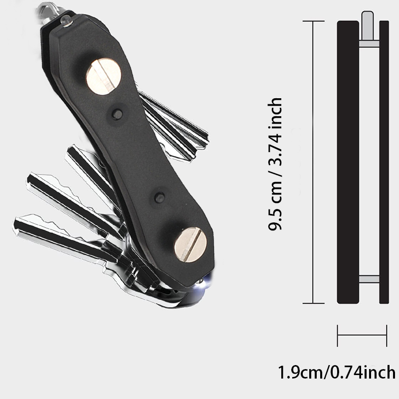 Key Holder with LED Flashlight Key Organizer Premium Portable Compact ...