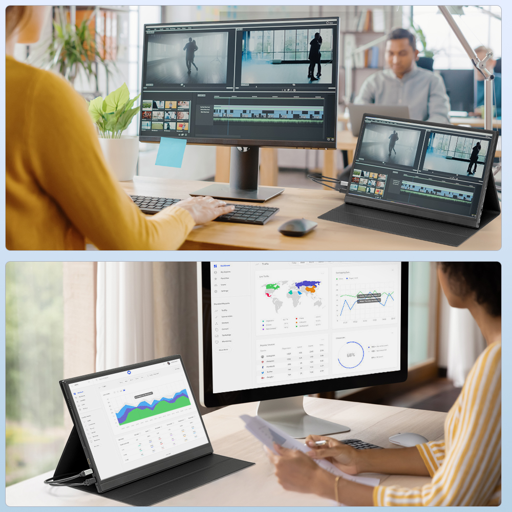 Eyoyo 15.6 inch Portable Monitor FHD 1080P Monitor USB-C HDMI Gaming ...