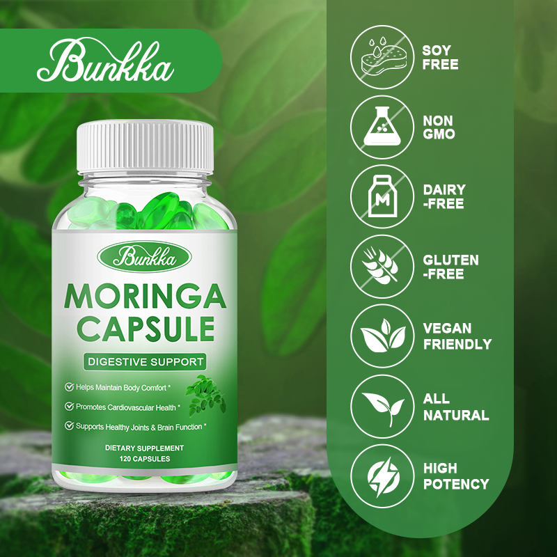 Bunkka Moringa Capsules with Malunggay Pure Moringa Leaf Support Immune ...