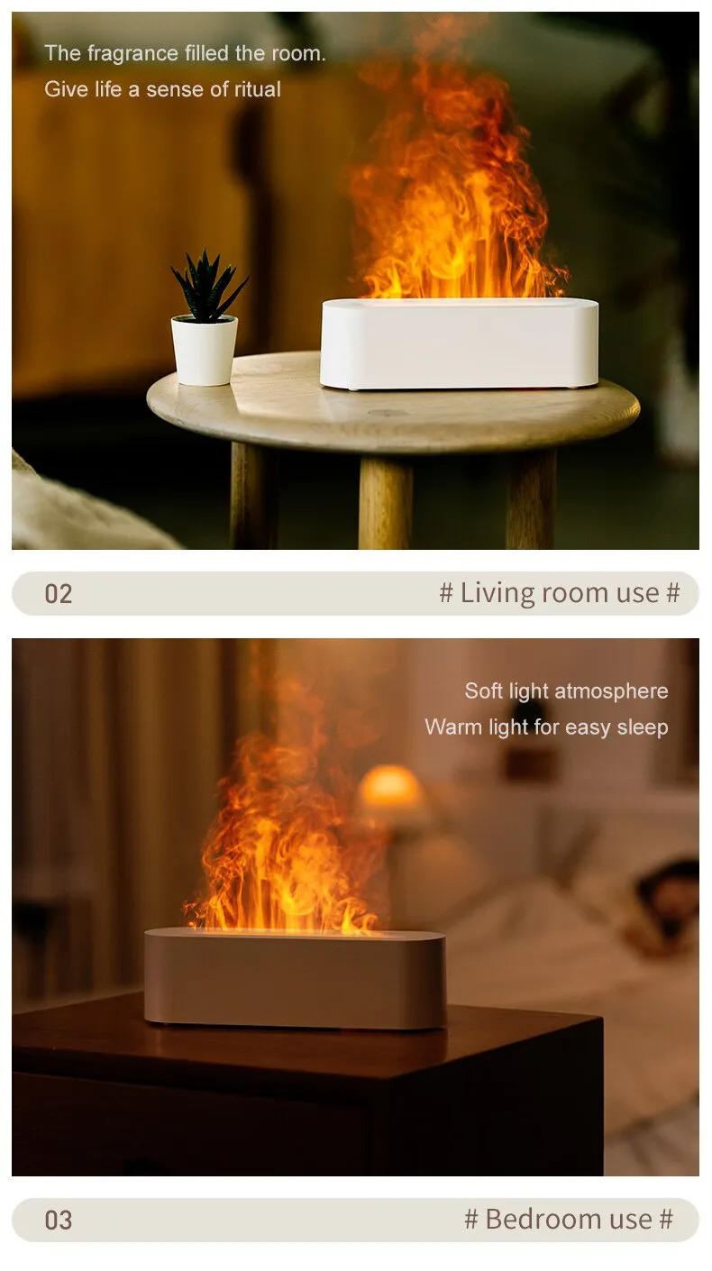 New Flame Ultrasonic Air Diffuser with Remote Control Cold Mist Machine ...