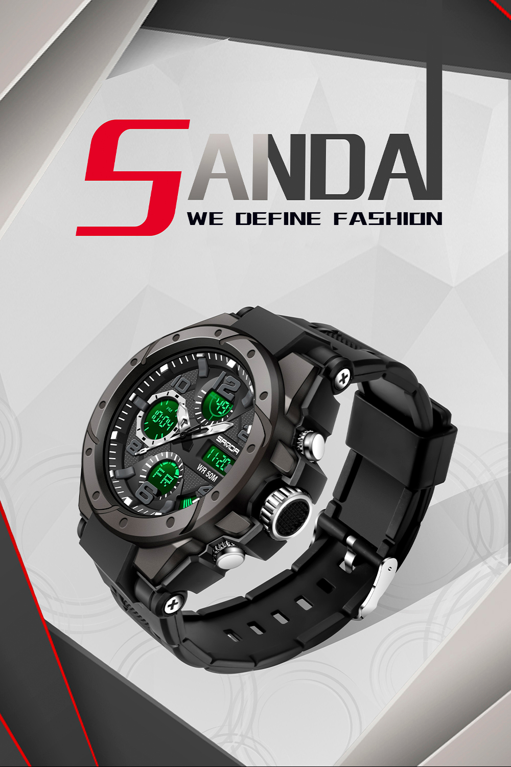 SANDA Digital Watch Men Military Army Sport Chronograph Quartz ...