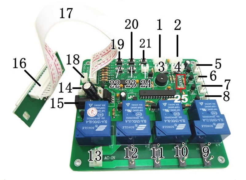 JY-21 220V arcade timer 4-way countdown time accepts coin operation ...