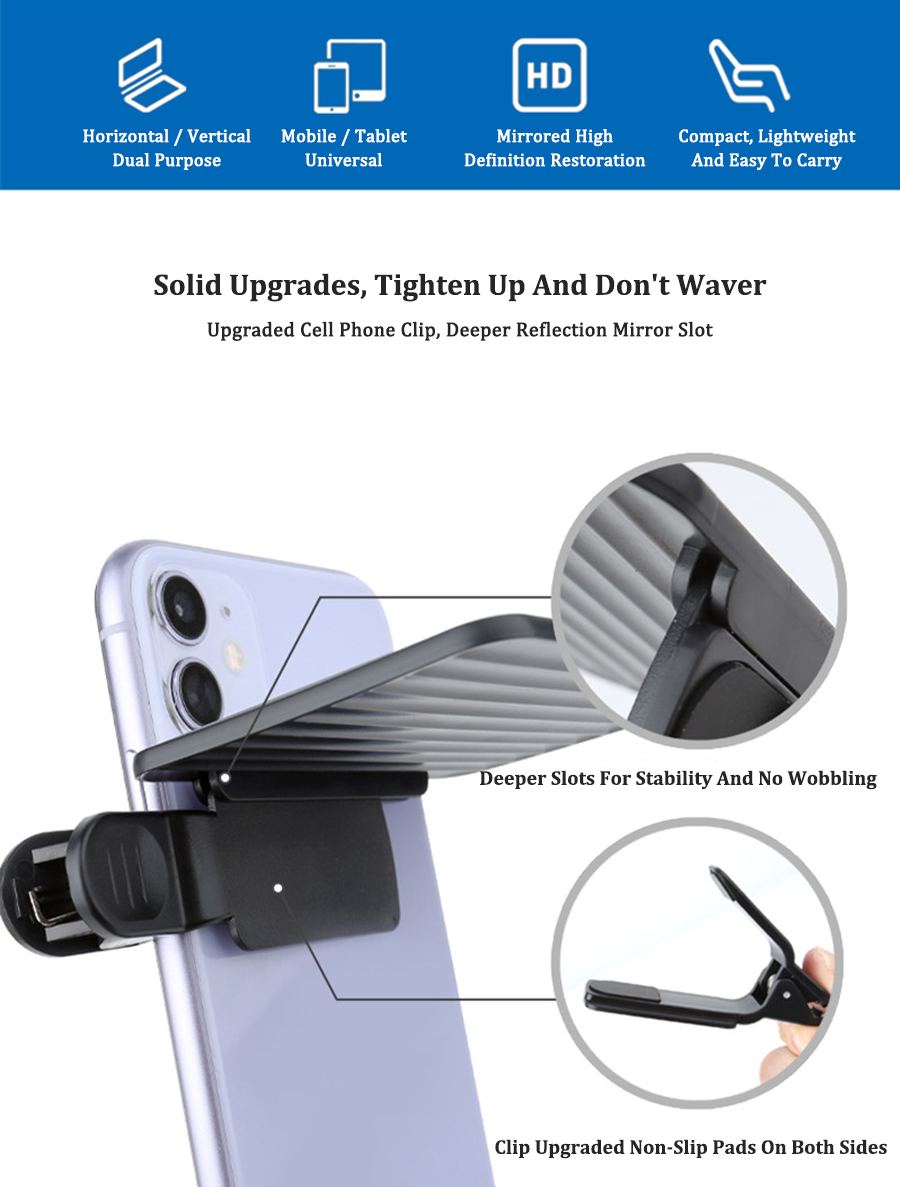 SANYK Mobile Phone Mirror Reflection Shooting Clip External Photo Lens ...