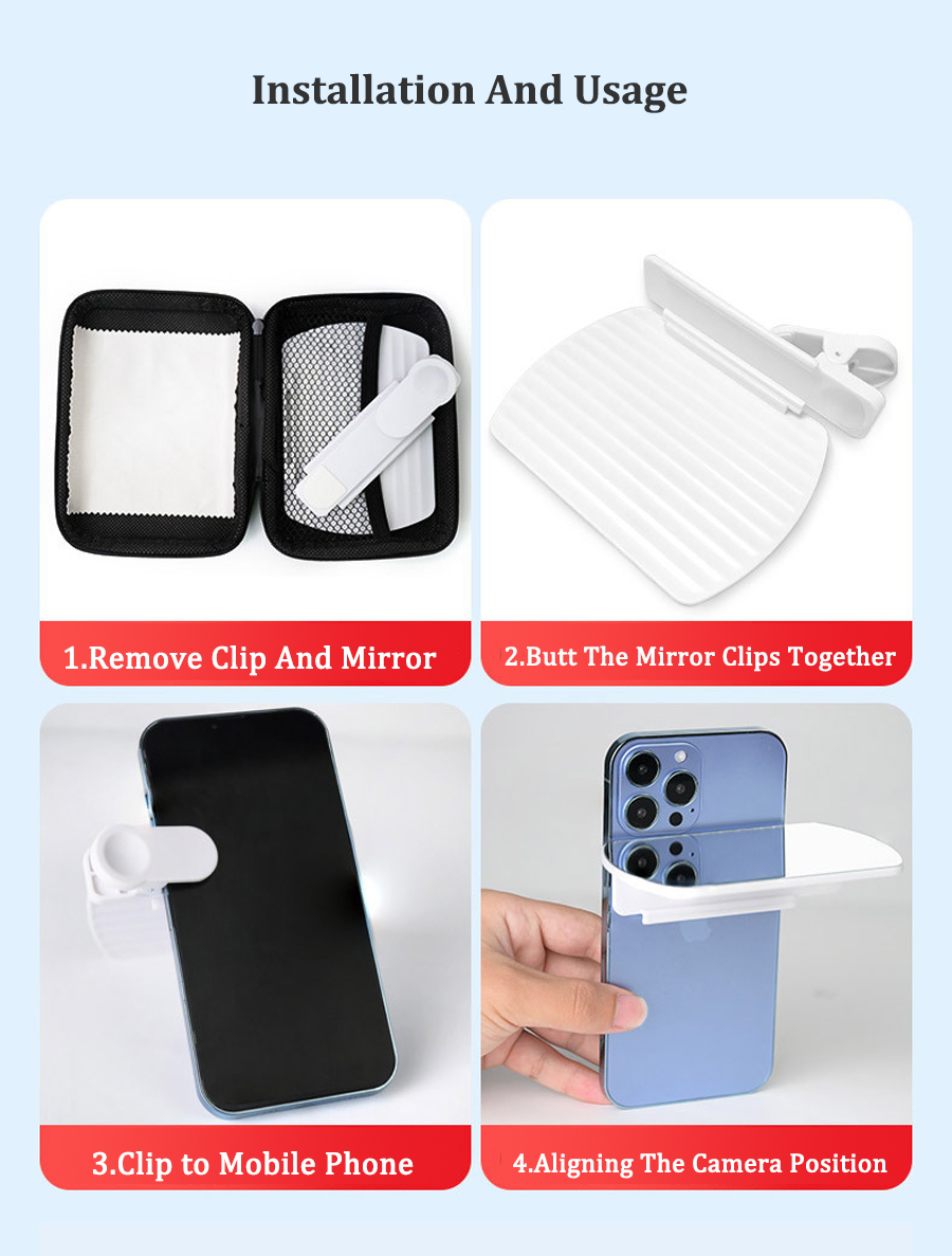 SANYK Mobile Phone Mirror Reflection Shooting Clip External Photo Lens ...