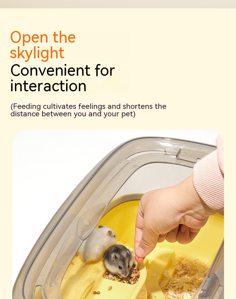 New Hamster Cage Indoor Hamster Villa Castle Sunroof Open Hamster Box ...