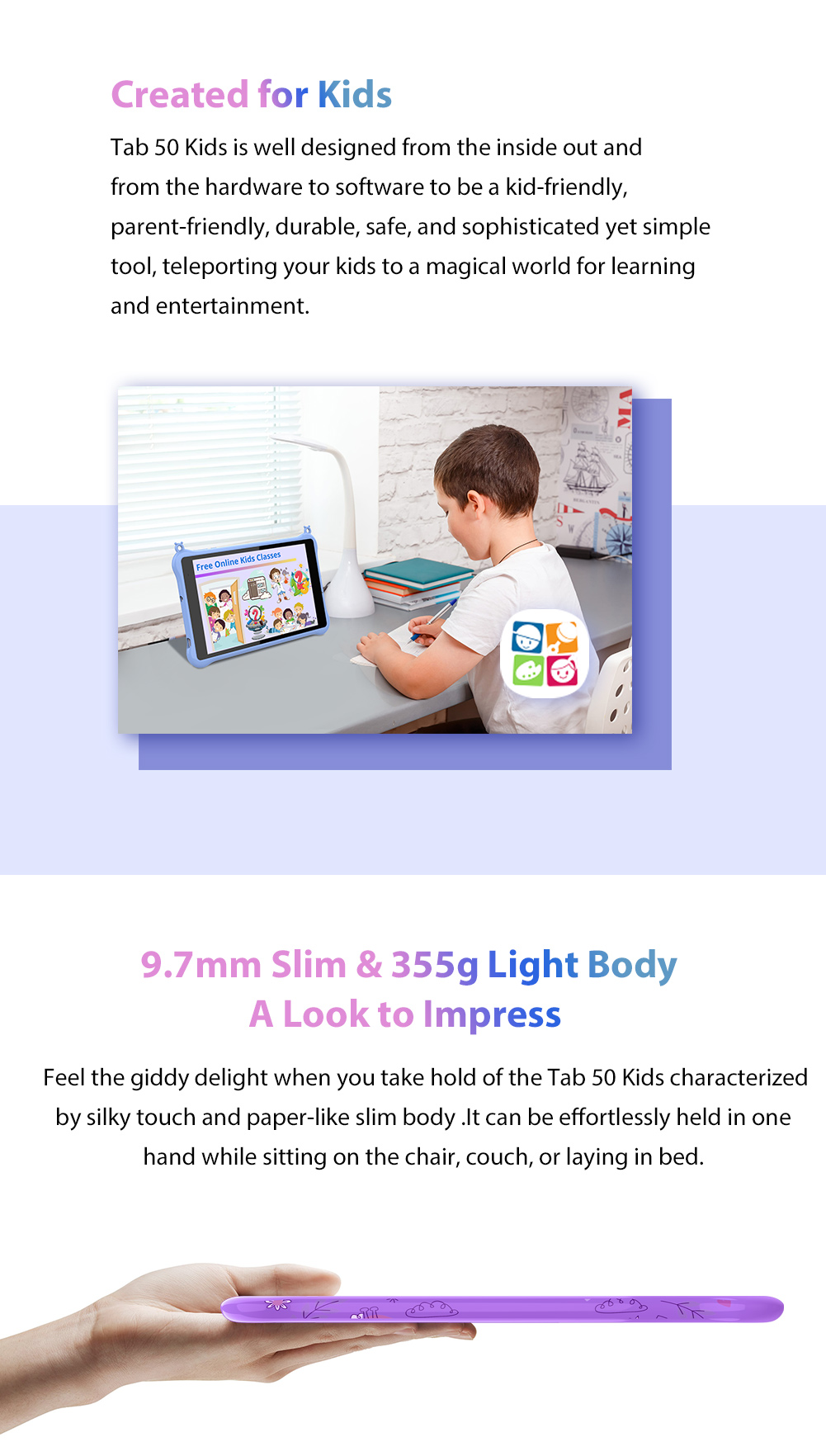 Blackview Tab 50 Kids Android 12 Tablet For Kids (8‘’ / 3GB RAM + 64GB ...