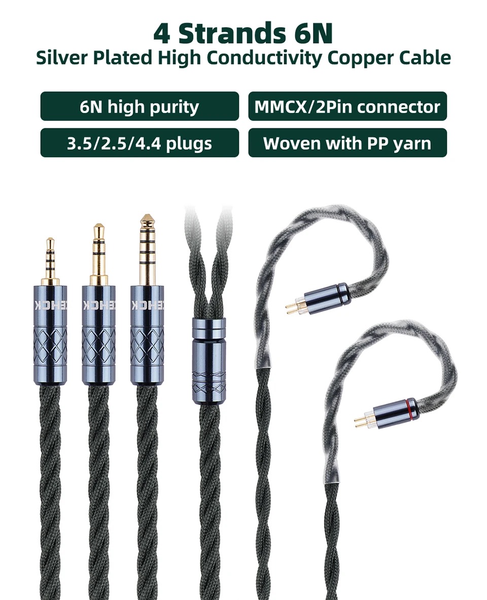 NiceHCK MeetAlice 6N Silver Plated High Conductivity Copper HIFI Cable ...