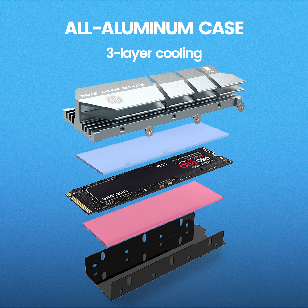 JEYI SSD Cooling M.2 Heatsink NVME Heat sink NGFF M.2 2280 Aluminum ...