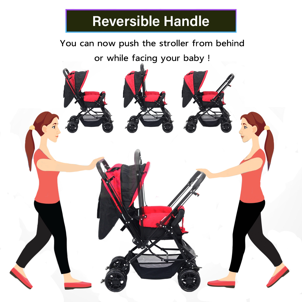 Stroller for Baby Two-Way Reversible Handle Foldable Stroller for ...