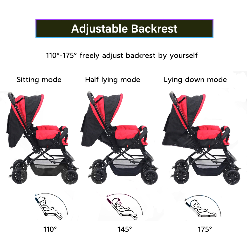 Stroller for Baby Two-Way Reversible Handle Foldable Stroller for ...