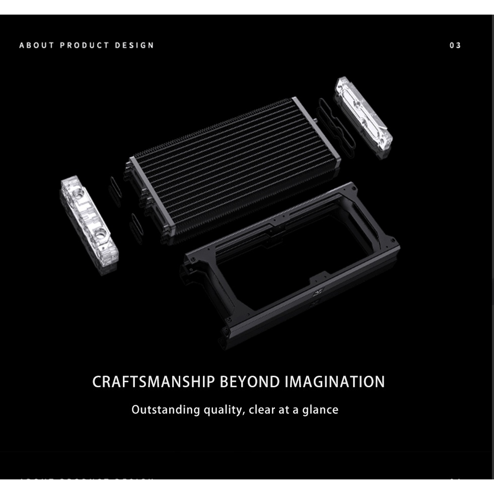 Bykski Granzon 30mm Thickness 14 Waterway Thin Copper Computer Water ...