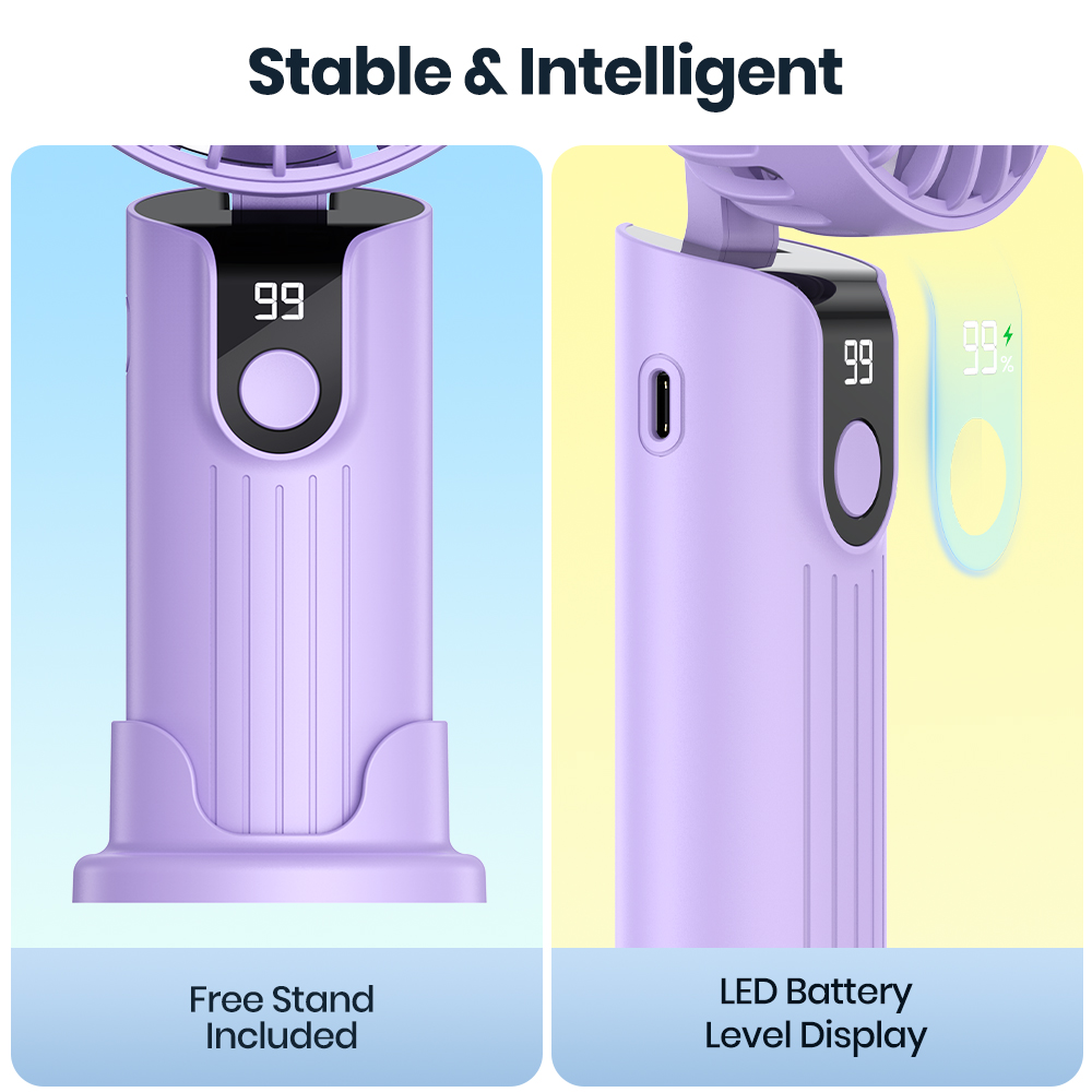 TOPK Mini Fan Rechargeable 5000mAh Portable Handheld Handy USB Pocket ...