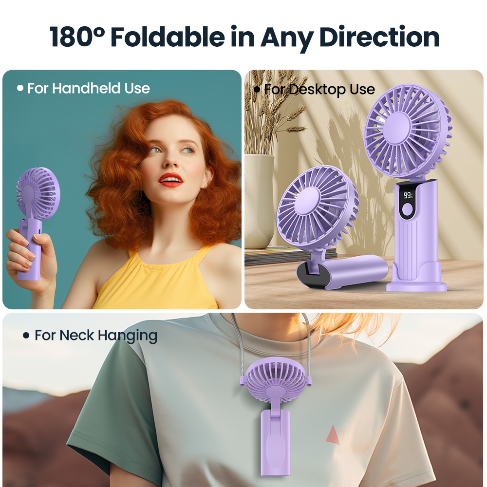 TOPK Mini Fan Rechargeable 5000mAh Portable Handheld Handy USB Pocket ...