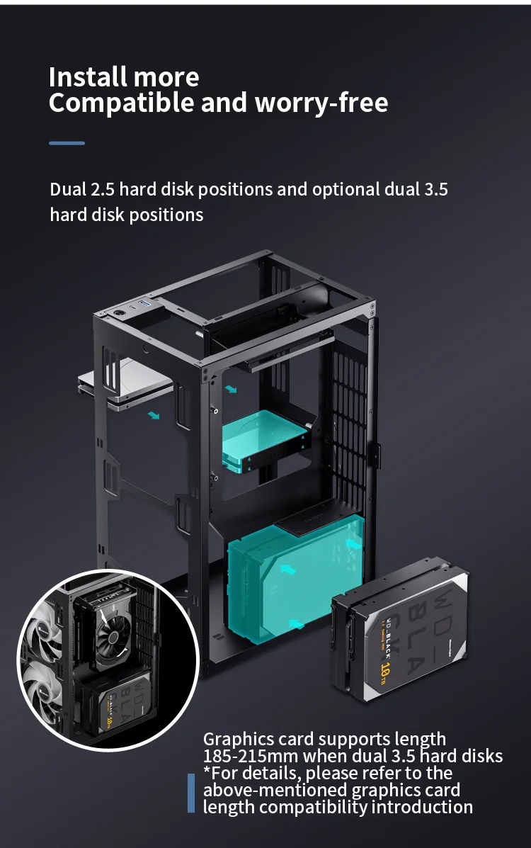 JONSBO VR3 Server Small Case 4 Hard Disk ITX Mini Chassis PC Gamer Case ...